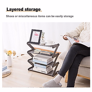 BOOMWAY MAR 2 Packes Mini Shoe Rack, Organize Your Little One's Shoes with This Cute Z-Shaped Kids Shoe Rack!