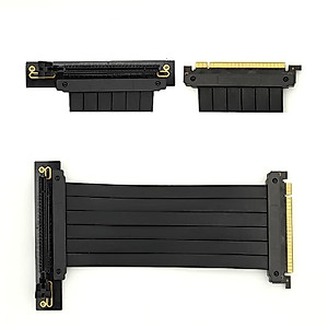 lilila-ree Graphics Card GPU Vertical Full Speed PCI-E 4.0 x16 Riser Cable High Speed Gen4 Flexible Extender Riser Cable Extension Port 90 Degree Adapter (200mm)