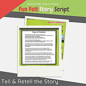 Days of Creation Bible Felt Set | 16 PRECUT & Ready to Play Colorful & Durable Bible Felt Figures for Toddlers, Preschool & Kindergarten | Reusable Bible Felt Board Stories