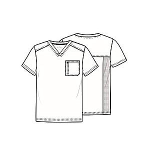Cherokee Infinity Men Scrubs Top Tuckable V-Neck CK910A, L, Black
