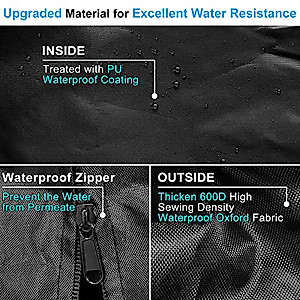 [2 Pack] Patio Heater Cover, 600D Oxford Fabric Outdoor Heater Cover with Waterproof Zipper and Reflective Ribbon, PU Coating & Anti-UV & Snow-proof & Dust-proof Garden Cover, 89''H x 33"D x 19"B