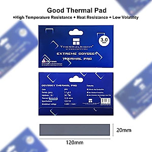 Thermal Pad 3mm 12.8 W/mK, 120x20x3.0mm, Thermalright High-Temperature Resistance Heat Resistance Non-Conductive,Silicone Thermal Pad for PC Heatsink M.2/SSD/NVME/GPU/CPU/LED