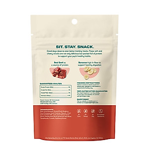 Jinx Beef & Banana Training Treats for Dogs and Puppies, Low-Calorie, All Natural, Slow-Smoked Real Beef, No Fillers 4oz, 6 Pack