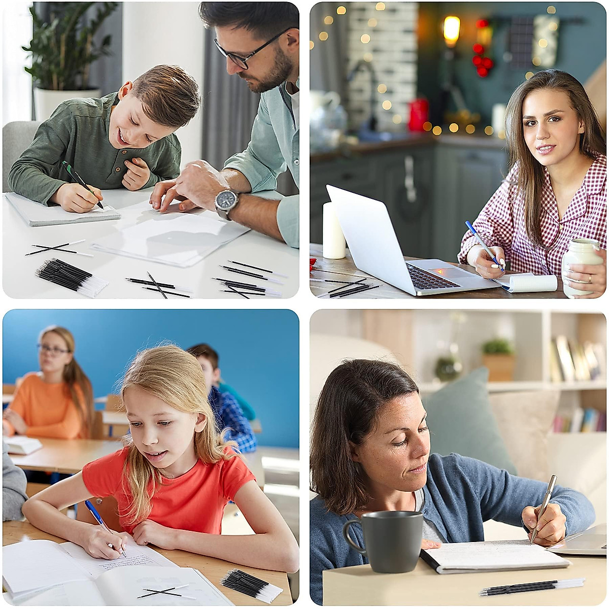 100 Pieces Ink Pen Refills Replaceable Ballpoint Pen Refills Black Ink Refills 0.7mm Smooth Writing Pen Refills for Retractable Pens Office School Supplies (Black)