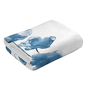 Ideolocator Chic Boho Exotic Flowers Hand Towels for Bathroom Soft Large Decorative Hand Towels Multipurpose for Bathroom, Hotel, Gym and Spa (27.5x15.7in, White)