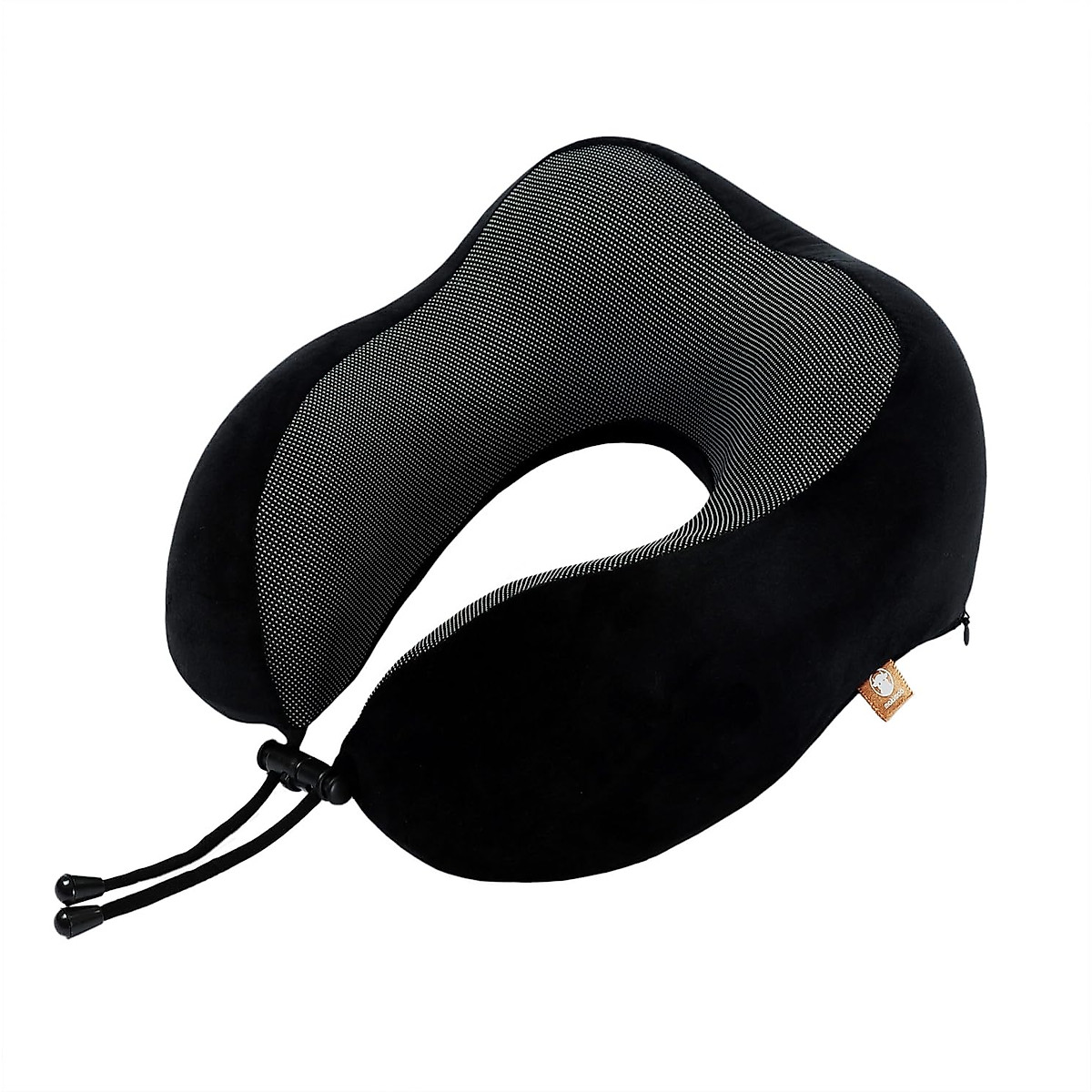 Makimoo Memory Foam Travel Pillow, Neck Pillow with 360-Degree Head Support, Comfortable and Lightweight, Ideal for Sleeping on Airplane, Car, Train, Bus and Home Use, Comes with Storage Bag (Black)