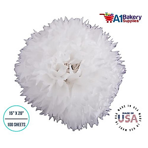 A1 Bakery Supplies Acid-Free White Tissue Paper 15 x 20, Pack of 100 Sheets