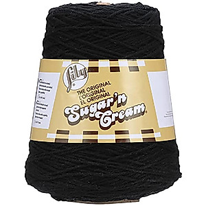 Lily Sugar'n Cream Cotton Cone Yarn, 14 oz, Black , 1 Cone