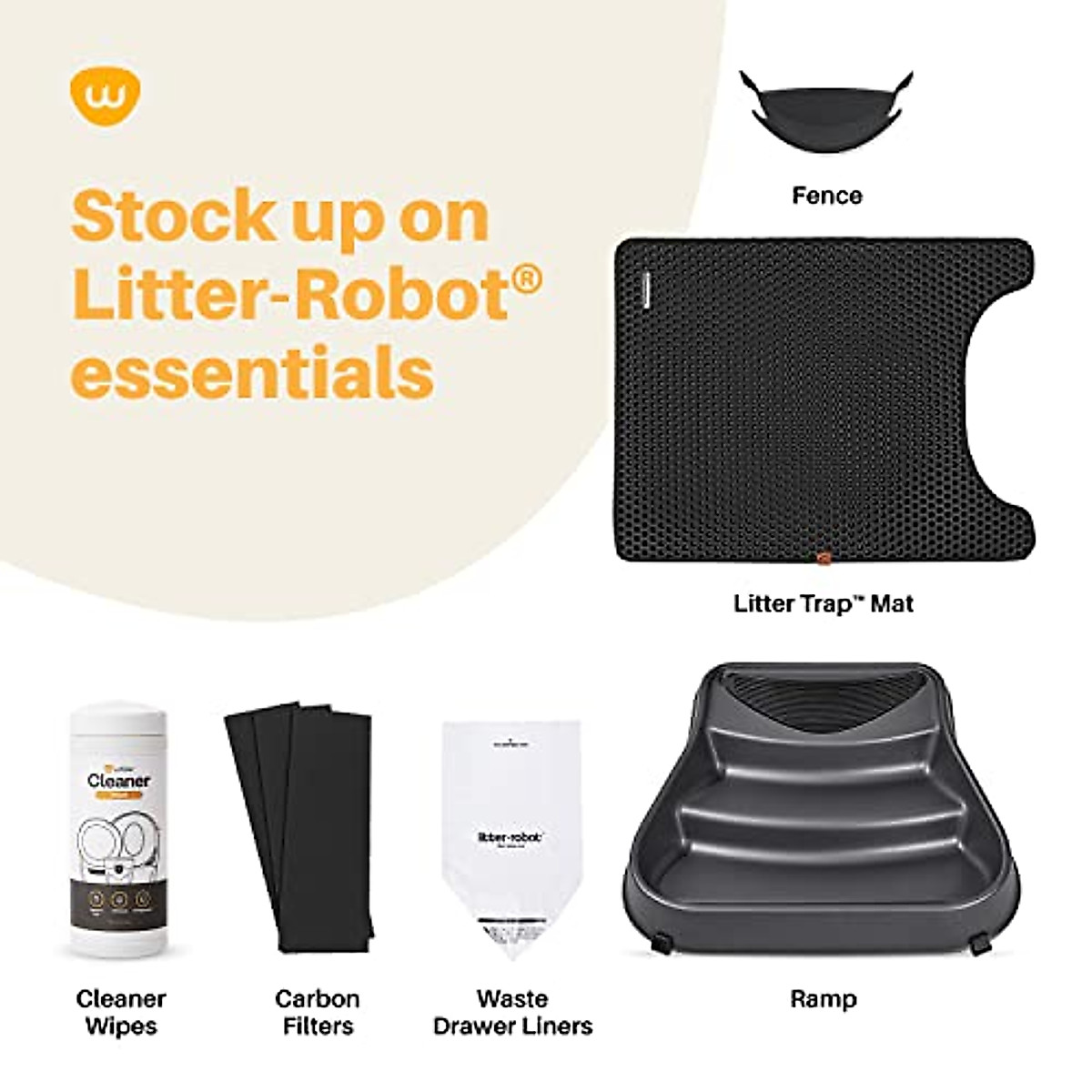 Litter-Robot Waste Drawer Liners by Whisker, 100 Pack - Litter Box Liner Bags, Custom Fit for Litter-Robot, 9-11 Gallons of Capacity