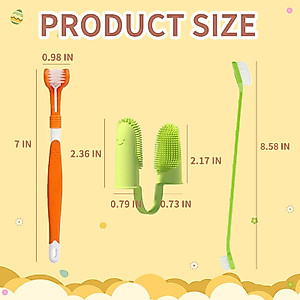 Adovoc Solar Powered Adult Dog Toothbrush Set, Blue, 2-in-1 Dual Finger and Toothbrush, Gentle on Pets' Gums