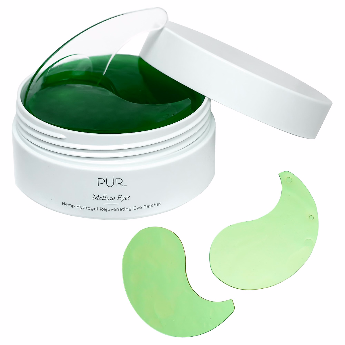Hydrogel Rejuvenating Under Eye Patches, Mellow Eyes by PUR Beauty - Hydrates, Plumps & Brightens Under Eye - Hemp Seed Oil, Green Tea Extract, Kiwi Fruit Extract - Cruelty & Gluten Free - 30 Pairs