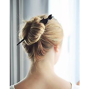 Marycrafts Black Buffalo Horn Hair Stick, Hair Accessories, Hair sticks for women Handmade 7.2"