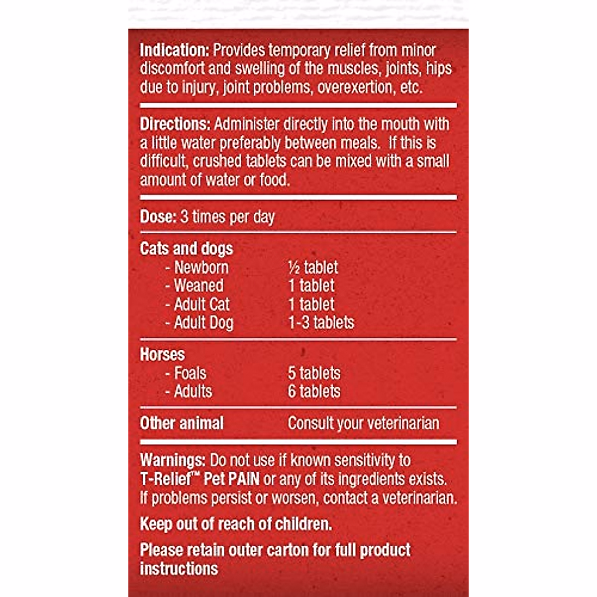 T-Relief Pet Pain Relief Arnica +12 Powerful Natural Medicines Help Ease Muscle Joint & Hip Pain Soreness Stiffness & Injuries Max Fast-Acting Soother for Dogs & Cats - 90 Tablets (2 Pack)