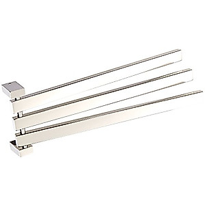 Cortesi Home CH-BR798116 Enzo Contemporary Stainless Steel Adjustable 3 Swing Towel Rack, 3 Arm, Chrome Finish