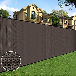 Sunnyglade 6 feet x 50 feet Privacy Screen Fence Heavy Duty Fencing Mesh Shade Net Cover for Wall Garden Yard Backyard (6 ft X 50 ft, Brown)