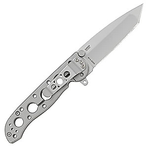 CRKT M16-02SS EDC Folding Pocket Knife: Sandvik Steel 4-Position Pocket Clip Bead Blast Blade/Stainless Steel Handle/M16-02SS
