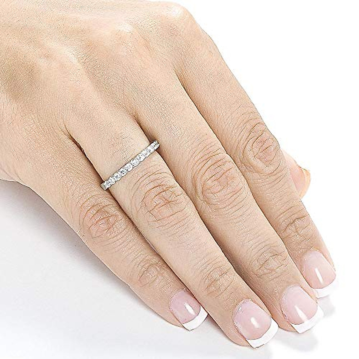 Kobelli Lab Grown Diamond Semi-Eternity Band 1/2 CTW 14k White Gold (DEF/VS), 6.5