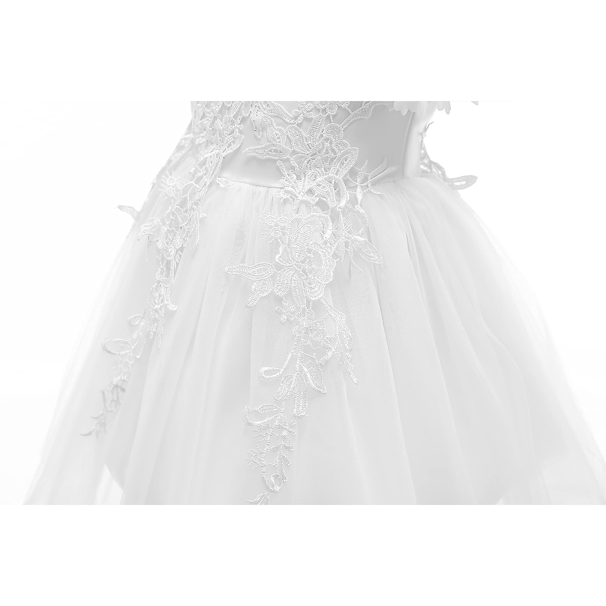Weileenice Easter White Flower Girl Lace Embroidery Dress 2 3 Kids Baptism Birthday Church Wedding Party Pageant Princess Ball Gown Christmas Little Girls Formal Prom Tutu Tulle Dresses New Year