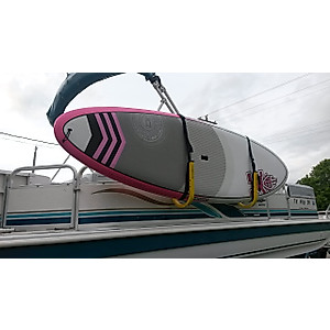 Suspenz SUP Wall Storage Rack, Stand Up Paddle Board and Surfboard Holder/Hook with Safety Straps, Yellow, (11-0701)