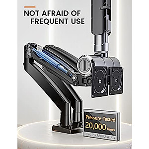 Ergear Dual Monitor Stand Mount, Ultrawide 13-35 Inch Height Adjustable Computer Screen Gas Spring Monitor Arm Desk Mount Full Motion, Each Arm Holds up to 26.4lbs