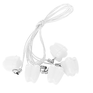 ANGGREK Milk Tooth Saver Necklaces, 5pcs Plastic Baby Milk Tooth Storage Box with Rope Tooth Saver Necklaces(White)