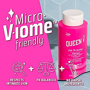 Queen V Pop the Bubbly Bubblebath pH Balanced, Enriched with Green Tea, Mango and chamomile extracts, For Use on External Intimate Area