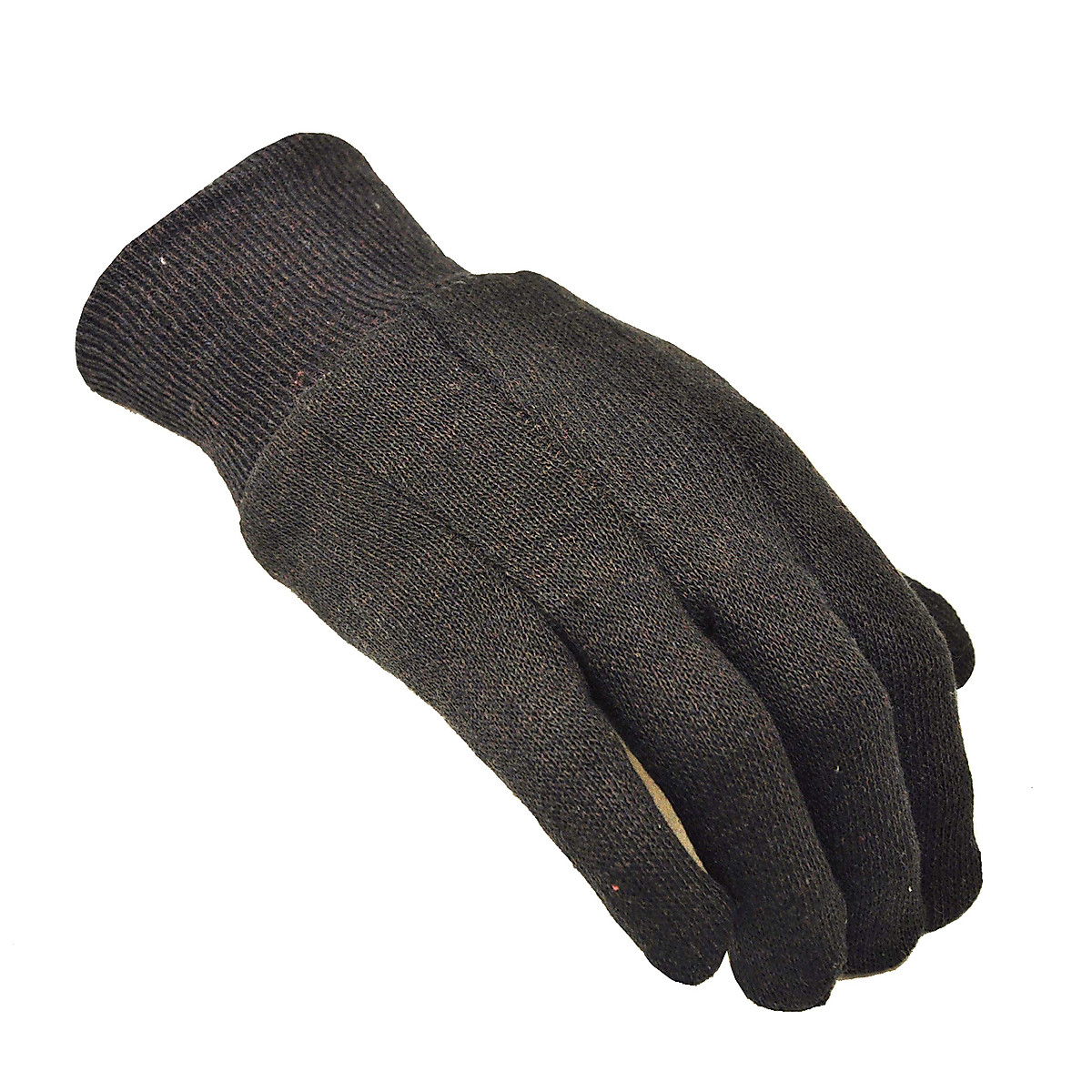 Heavy Weight 9OZ. Cotton Brown Jersey Work Gloves, Knit Wrist, Sold by Dozen (12-Pairs) - X-Large