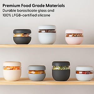 W&P Porter Seal Tight Glass Lunch Bowl Container w/ Lid Slate 16 Ounces Leak & Spill Proof, Soup & Stew Food Storage, Meal Prep, Airtight, Microwave and Dishwasher Safe, BPA-Free Glass