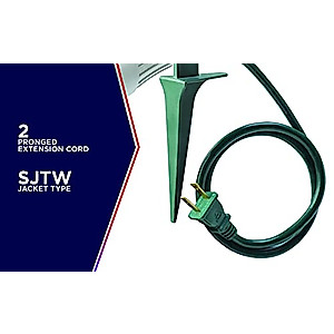 Woods 0434 434 60W 200 Lumen Stake Light, 5 LEDs, Green with 2 Extra Lenses, 1-Pack