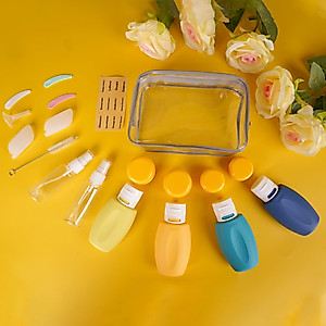 JaneJu Travel Bottles for Toiletries, TSA Approved 19 Pack, 3oz Leak Proof Travel Accessories Essentials Kit, Travel Accessories Set Silicone Squeezable Travel Containers for Shampoo Conditioner