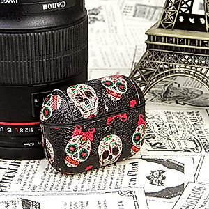 BANAUS Cute Airpods Pro Case,Leather Shockpro of AirPods Pro Cover Carabiner,Wireless Headphone Designer Fashion Skin Protective Stylish Cases Ring for Girls Boys Men Women(Smiley Face)