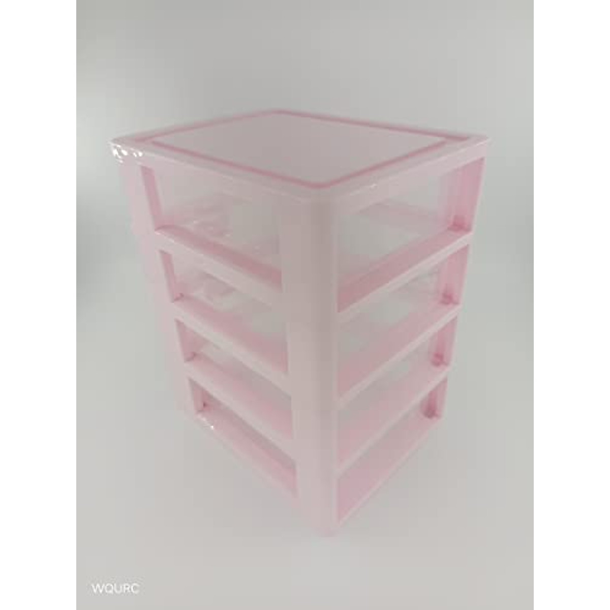 WQURC Lovely Pink Receiving Storage Cabinets Box With Multi-layers And Pink Bowknot Handle (Four layers (7.06 x 5.22 x 8.05 inches))