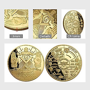 JYGCOIN Masonic Coin Master Mason Freemason Lodge Family Map Working Tools