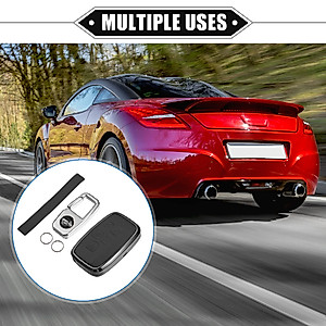 VekAuto Car Smart Key Fob Case Kit Compatible for Jaguar F-Type, Protective Faux Leather Black Keyless Entry Remote Cover with Key Chain