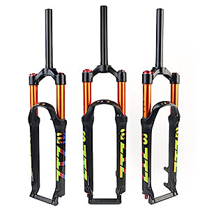 ZTZ MTB Fork Mountain Bike Suspension Fork26/27.5/29 Travel 120mm MTB Air Suspension Fork, Rebound Adjust 1 1/8 Straight Tube QR 9mm Manual/Remote Lockout