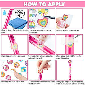 24PCS Unicorn Rainbow DIY Bubble Wands Party Favors 96PCS Stickers for Goodie Bag Fillers Pinata Stuffers Mini Bubble Bulk Smiley Birthday Party Supplies Toys Gifts Class Prizes Toddlers Girls