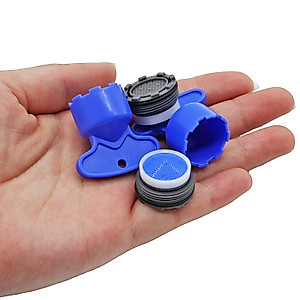 Jersvimc 4Pcs(2 Set) M21.5 Cache Faucet Aerator with Key Removal Wrench Tool, Bathroom Water Faucet Aerator Adapter Replacement Parts Water Flow Restrictor for Faucet Kitchen