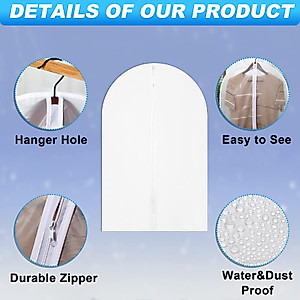 Amylove Set of 50 24'' x 32'' Clear Garment Bags Full Zipper Suit Bags Lightweight Clothes Cover for Hanging PEVA Clothes Protectors for Hanging Clothes Breathable Dust Cover Plastic Garment Bags