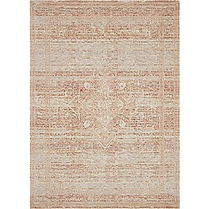Loloi Faye Collection FAY-08 Terracotta / Sky, Transitional Area Rug, 7'-10" x 10'
