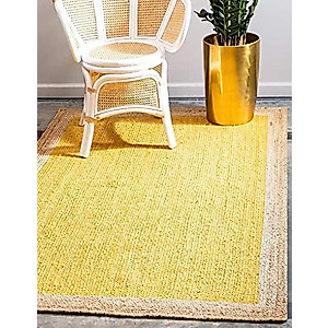 4x6 5x8x8x10 ft. White Natural Fiber Large Area Rug Braided Vintage Jute Bohemian Living Room Rug White Jute Rug Hemp Kitchen Rug Office Dining Rug Office Rug (5x8 feet Jute Rug, Brown)