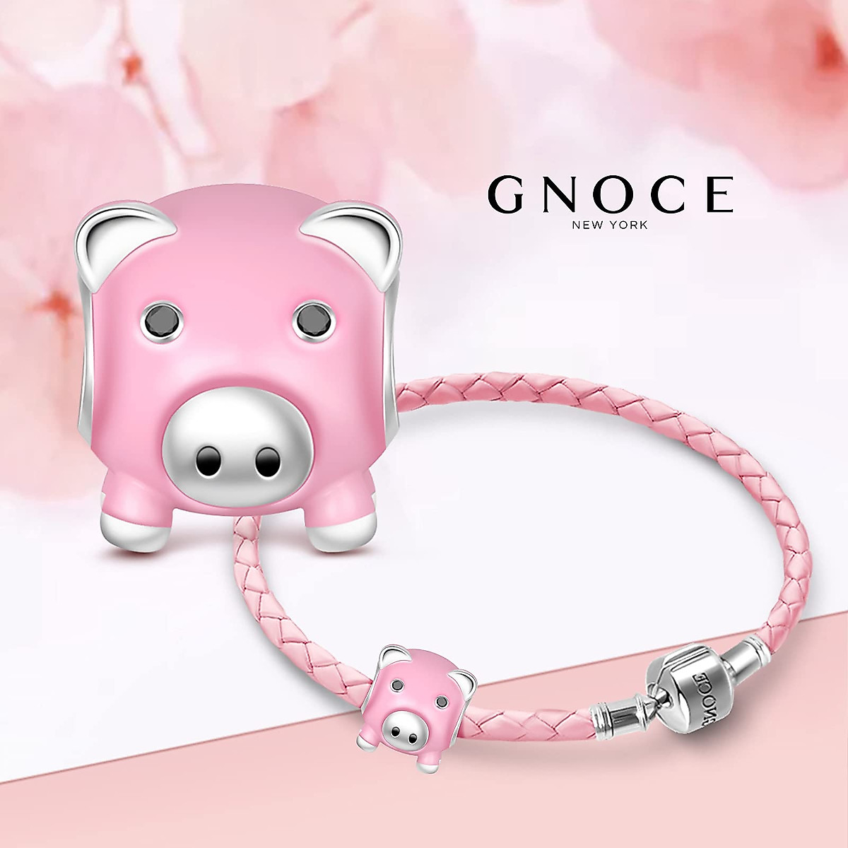 GNOCE "I Love Hotdog Hot Dog Charm Pendant Dangle 18k Rose Gold Plated With Cz 925 Silver Cute Pizza Hot Dog Bead Fit Women Snake Chain Charm Bracelet Necklace Jewelry Gift