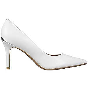 Calvin Klein Women's Gayle Pump, White Leather, 7.5