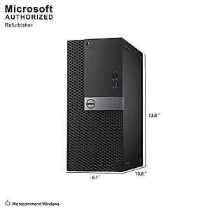 Dell OptiPlex 5040 Tower High Performance Business Desktop Computer, Intel Quad Core i5-6600 up to 3.9GHz, 32G RAM, 256G+2T, WiFi, BT, 4K Support, DP, HDMI, Windows 10 Pro 64 En/Sp/Fr(Renewed)