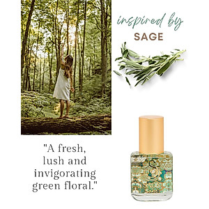 Sage Organic Perfume Oil Extract Roll-On by Sage- 1/4 oz, Vegan & Cruelty-Free, Fresh Scent, Cucumber, White Sage, Sweet Pea