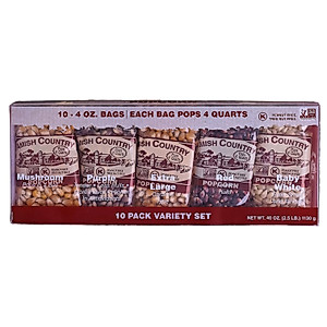 Amish Country Popcorn | 4 Ounce Variety Kernel Gift Set (10 Pack Assorted) | Old Fashioned, Non-GMO and Gluten Free (4oz Each, 10ct Total)