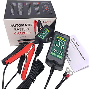 Vemote Trickle Battery Charger Maintainer, 12V / 6V Automatic Smart Battery Charger for Automotive Car Motorcycle Lawn Mower Marine Boat RV ATVs Sealed Lead Acid Battery