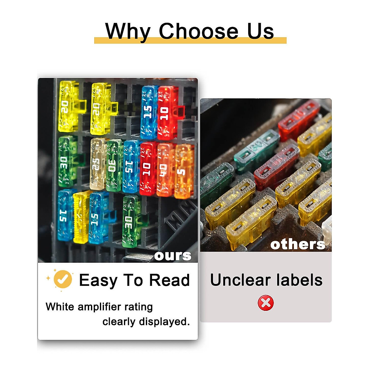 Riseuvo 20pcs 30A Standard Car Fuses - 30 AMP Automotive Fuses(ATO/APR/ATS), 32V (12/24V) Blade Fuse for RV/Truck/SUV