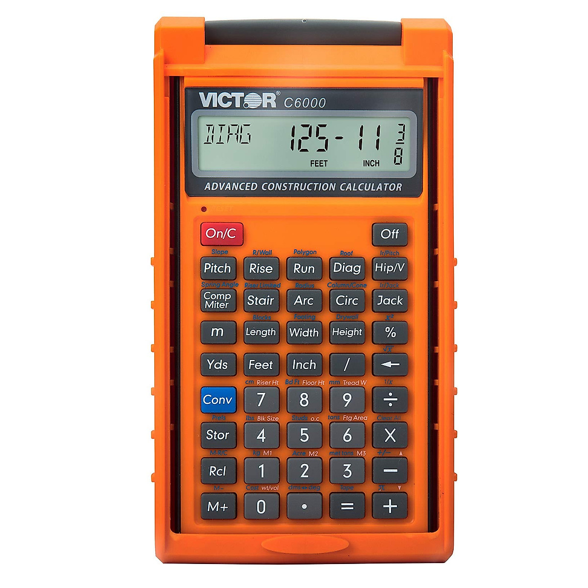 Victor C6000 Advanced Construction Calculator with Protective Case Displays in Fractional or Dimensional Forms Perfect for Carpenters, Renovators,Builders, Contractors, Estimators