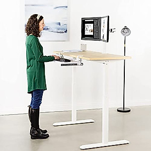 VIVO Large Keyboard Tray Under Desk Pull Out with Extra Sturdy C Clamp Mount System, 27 (33 Including Clamps) x 11 inch Slide-Out Platform Computer Drawer for Typing, White, MOUNT-KB05W
