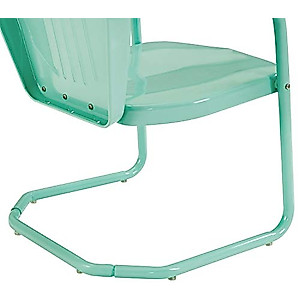 Crosley Furniture CO1001A-AQ Griffith Retro Metal Outdoor Chair, Aqua